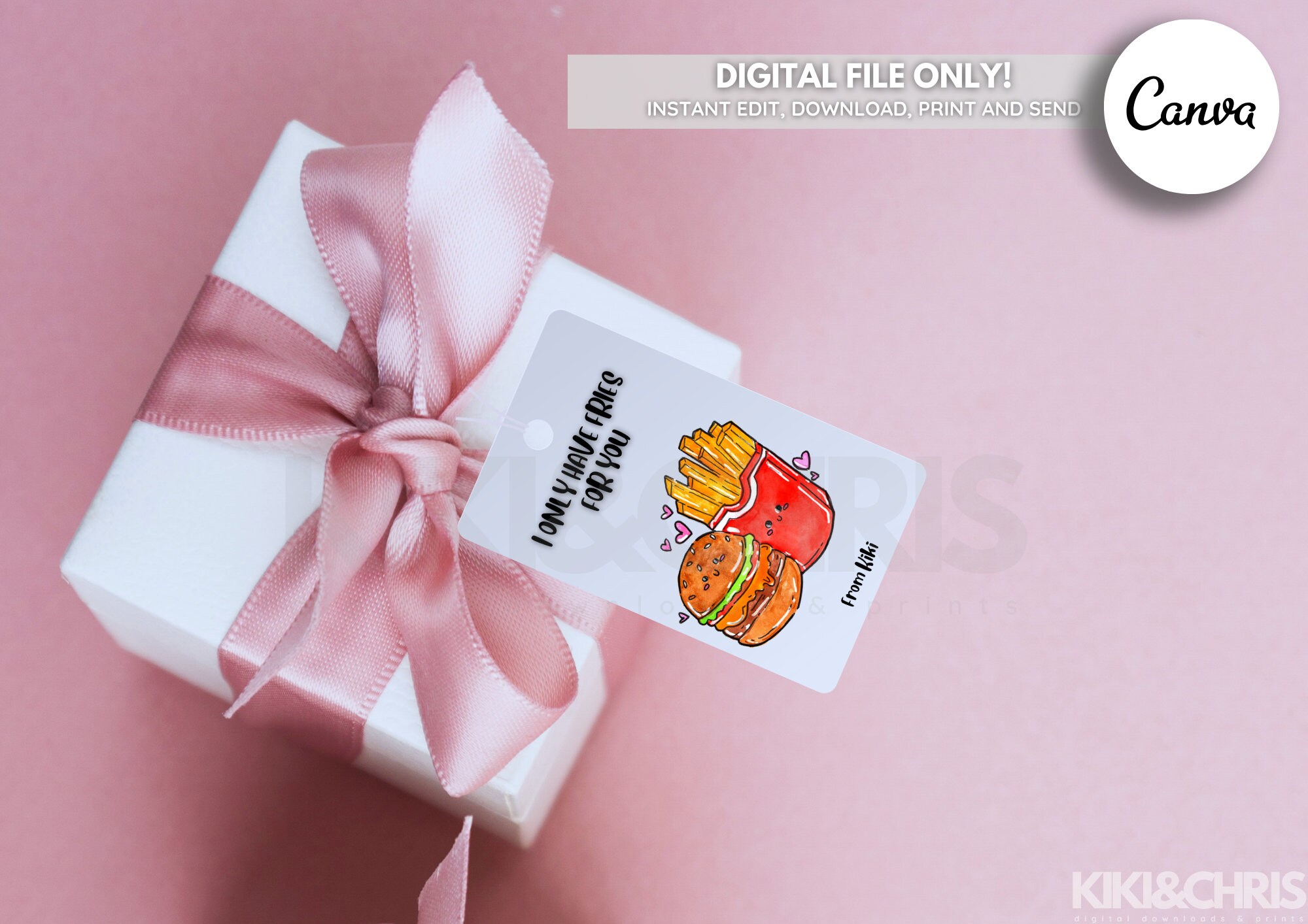 Editable Printable Valentines Day Cute Food Gift Tag Set, Valentine ...