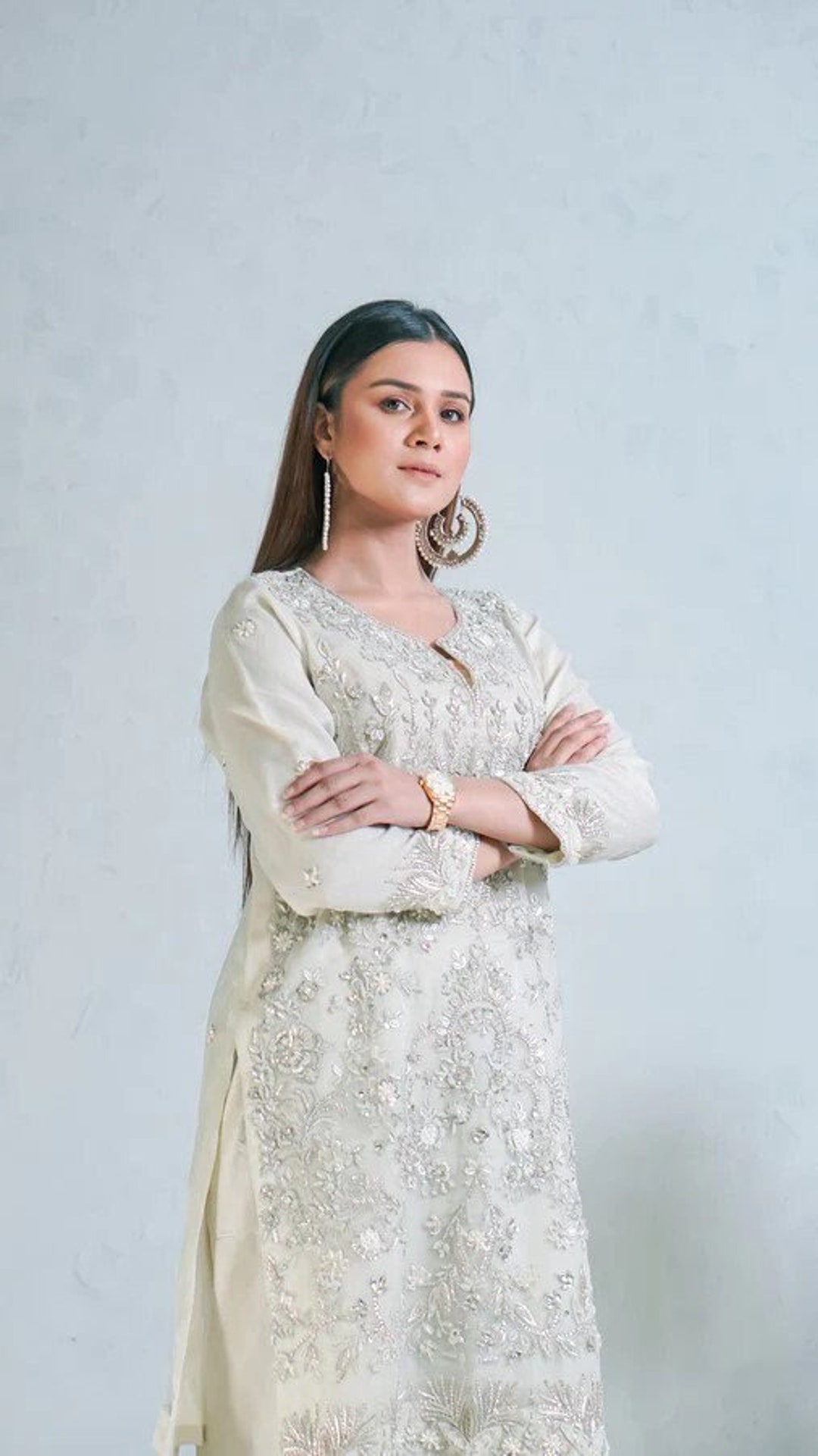 Pakistani Wedding Dress Eid Collection Indian Clothes Party Wear WHITE ...