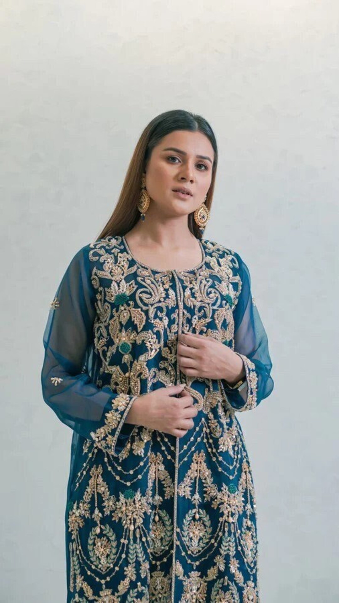 Pakistani Wedding Dress Eid Collection Indian Clothes Party Wear Blue ...