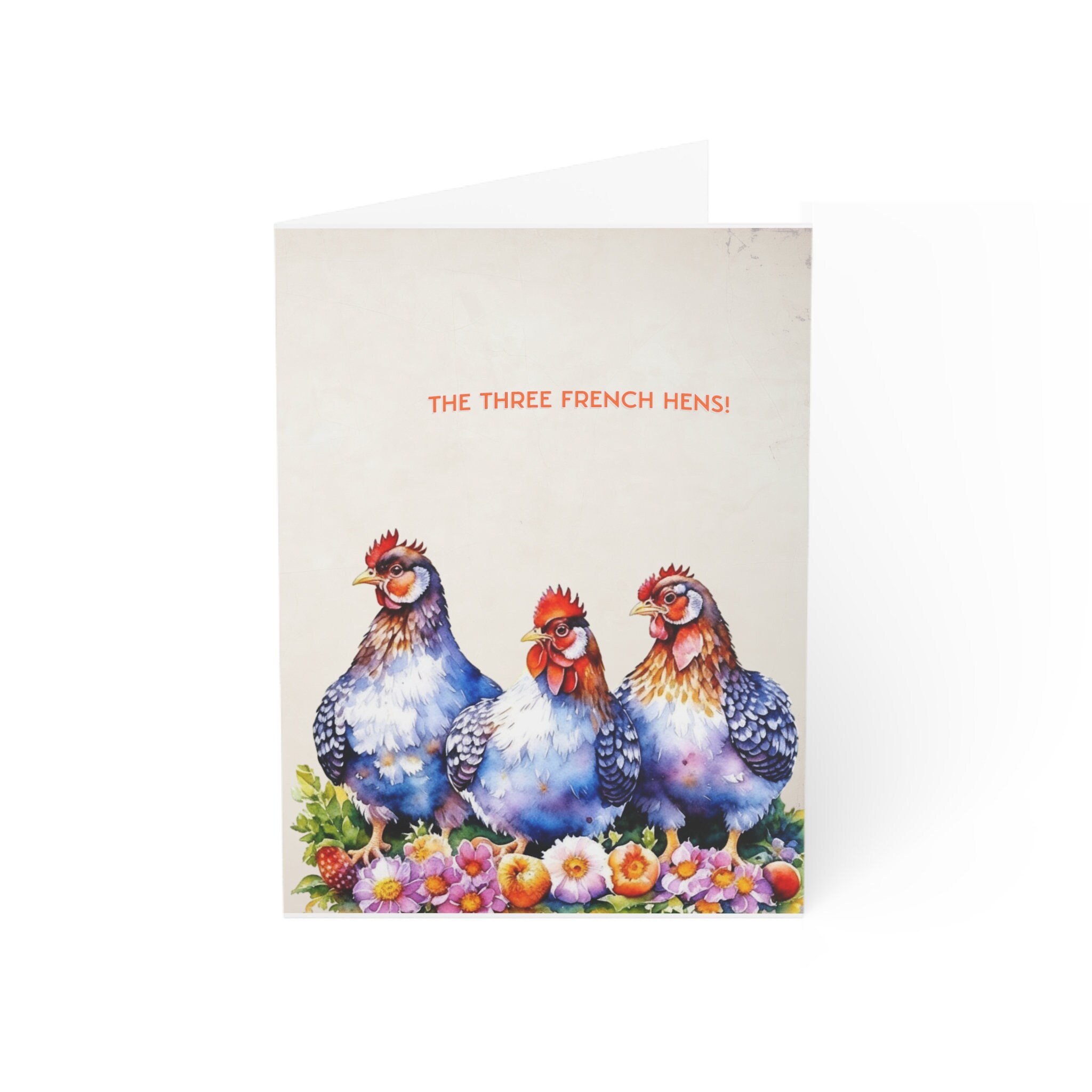 Three French Hens, Chicken Card, Funny Chickens Card, Funny Christmas ...
