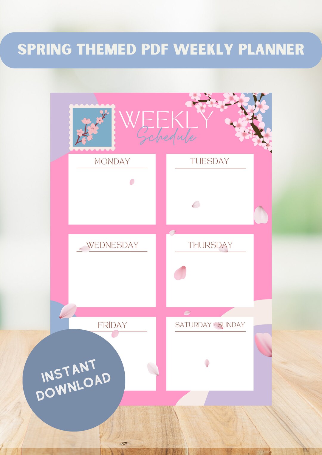Weekly Planner Cherry Blossom - Etsy