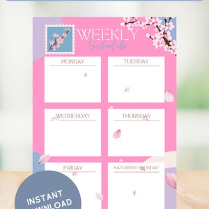 Weekly Planner Cherry Blossom - Etsy