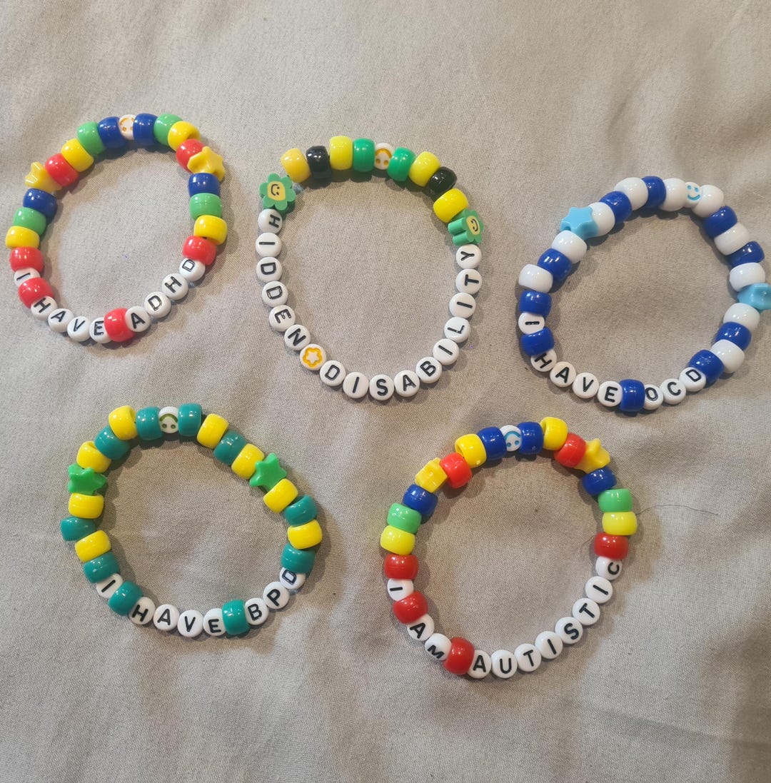 Hidden Disability Kandi Bracelets - for Adults and Children. Five ...