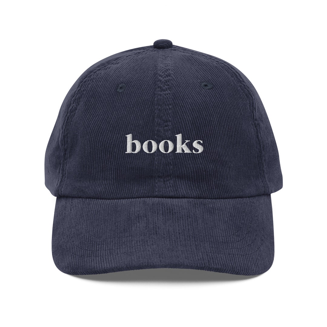 Books - Corduroy Embroidered Hat - for Book Lovers - Etsy