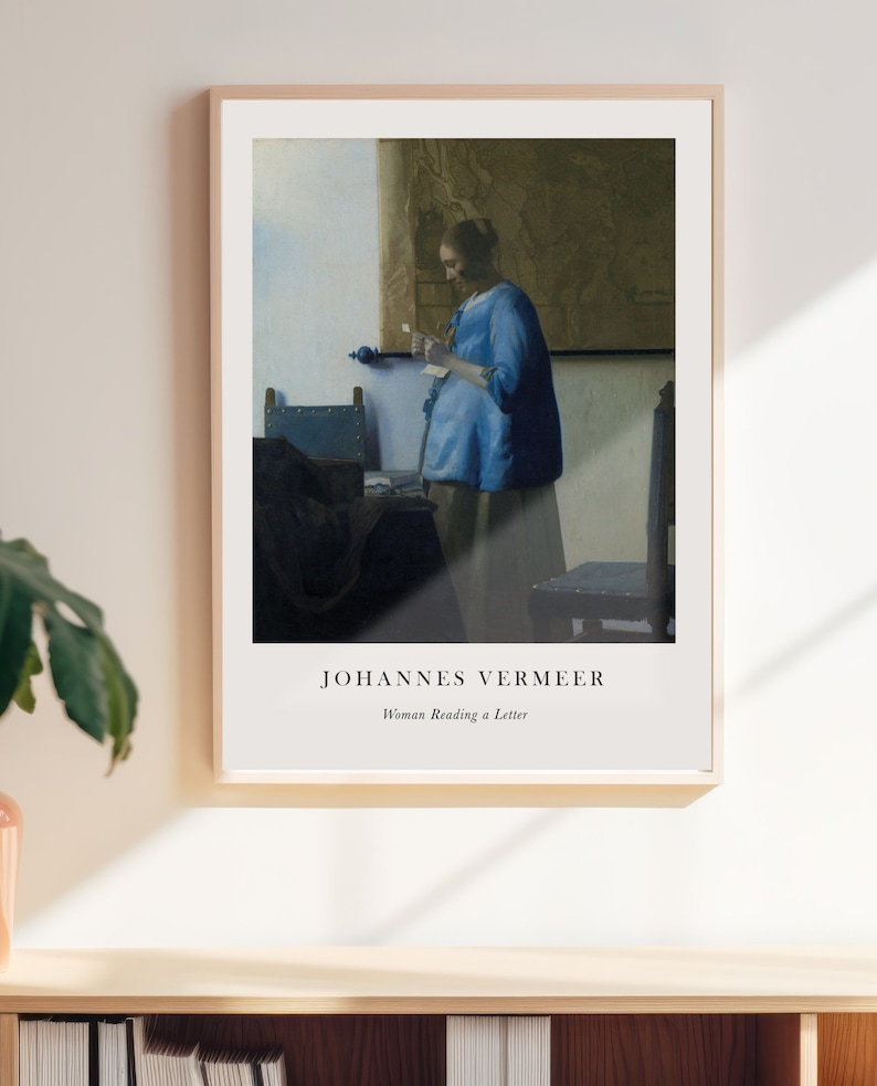 Johannes Vermeer. Woman Reading a Letter. Painting. Art Print, Digital ...