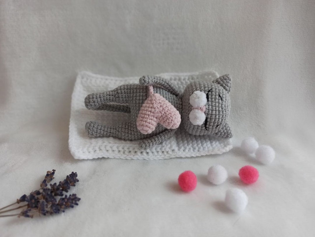 Mini Sleepy Amigurumi Cat Handcrafted Crochet Kitten - Etsy