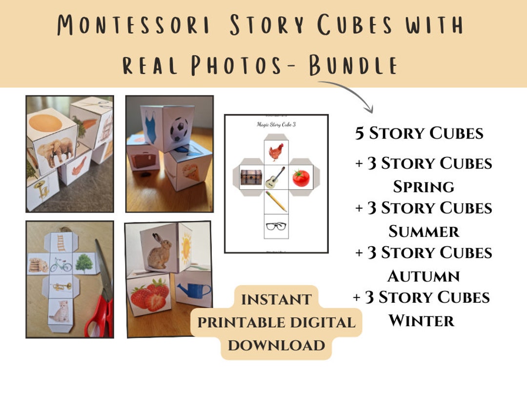 DIY Story Cubes Bundle, Real Photos, Instant Printable PDF, Montessori ...