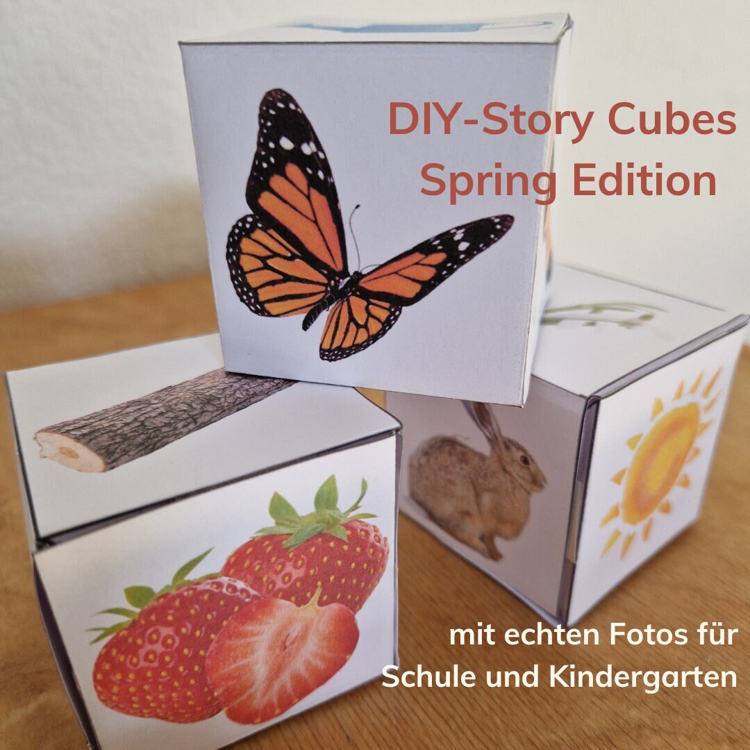 DIY Story Cubes Spring, Real Photos, Instant Printable PDF, Montessori ...