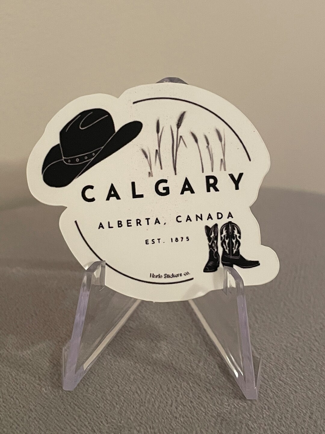 Calgary Alberta Sticker Cowboy Boots and Grain Feilds Decal - Etsy