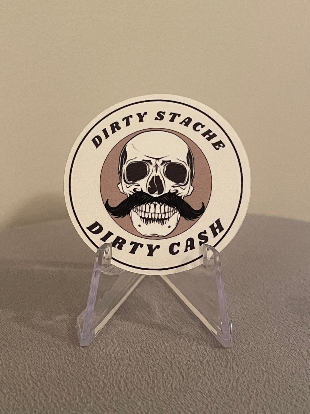 Hard Hat Sticker Skull With Mustache Dirty Hands Dirty Money Sticker - Etsy