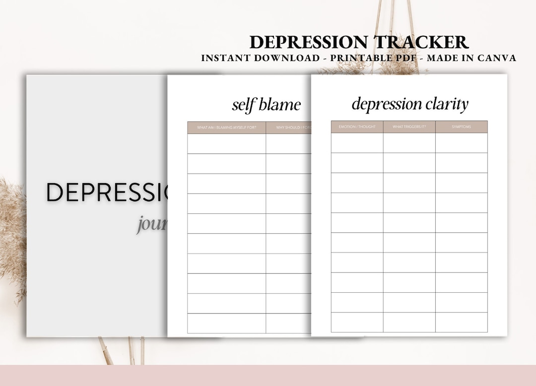 Depression Journal, Mental Health Journal, Self Help Journal, Printable ...
