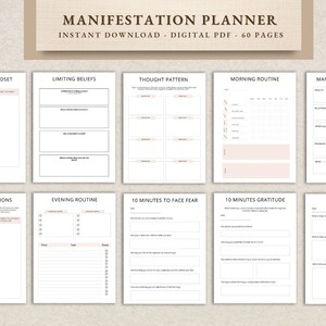 Manifestation Planner Printable | Dream Journal Digital | Mental Health ...
