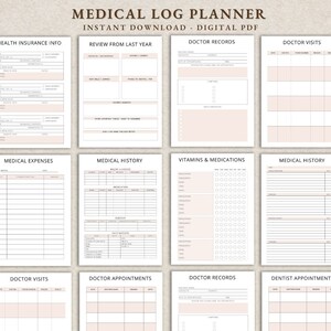 Digital Medical Planner Template | Healthcare Planner | Health Planner ...