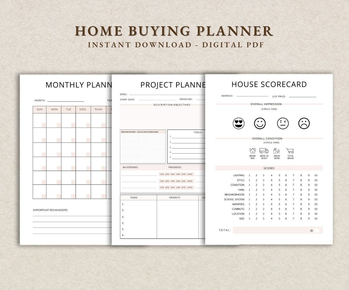 Home Buying Planner, House Hunting Checklist, Home Buying Guide, Home ...