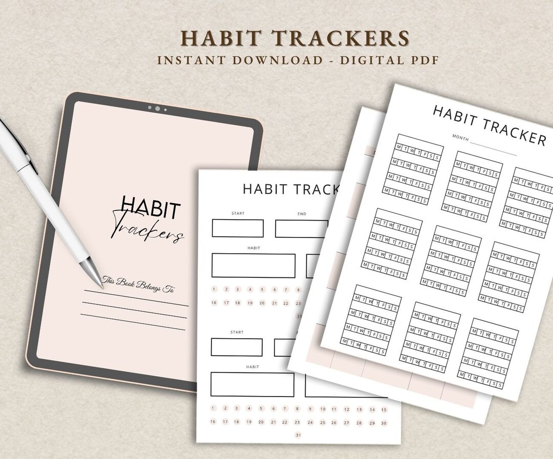 2023 Habit Tracker Printable | Habit Tracker Digital | Yearly, Monthly ...