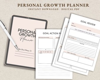Personal Growth Journal Template, Editable Canva Template, Personal ...