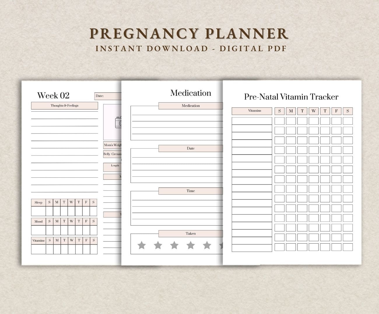 My Pregnancy Journal Printable PDF Weekly Planner Bump to Baby - Etsy