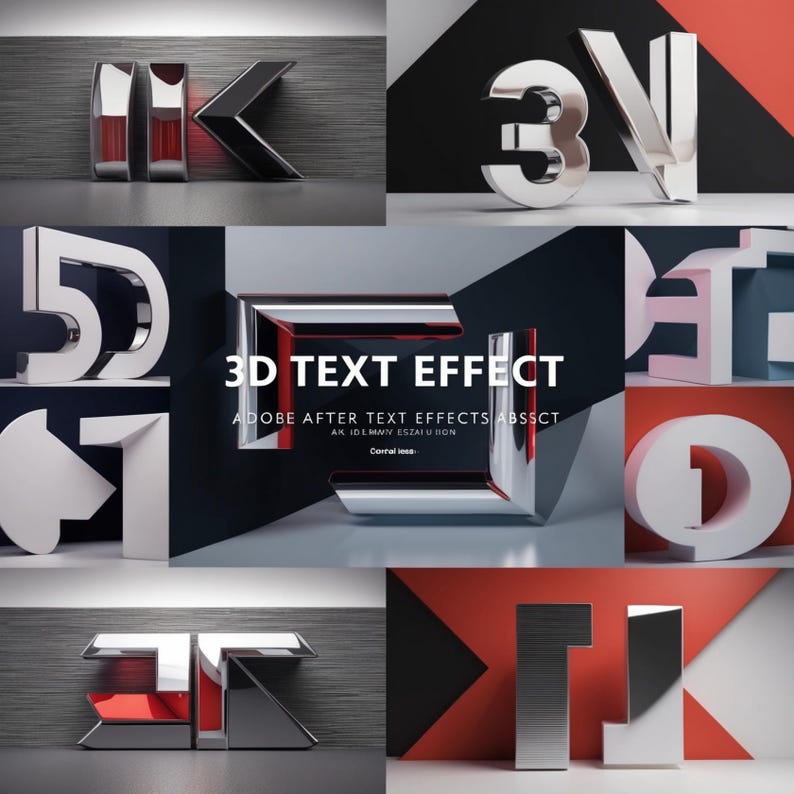 Adobe After Effects 3D Text Effect - Etsy