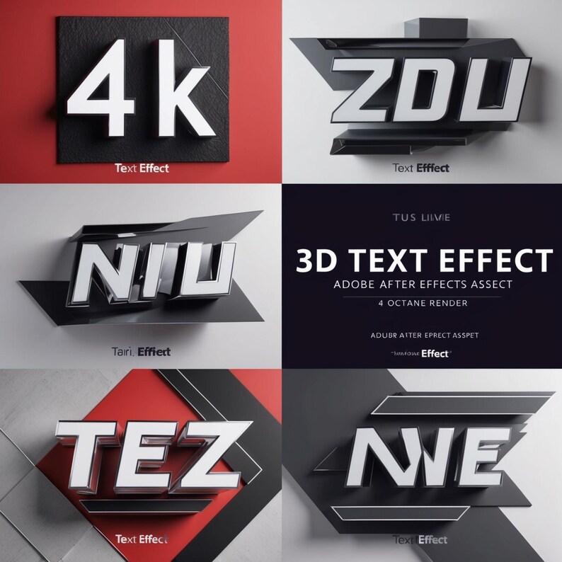 Adobe After Effects 3D Text Effect - Etsy