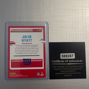 Jaylin Hyatt Autograph New York Giants Football Card With COA - Etsy