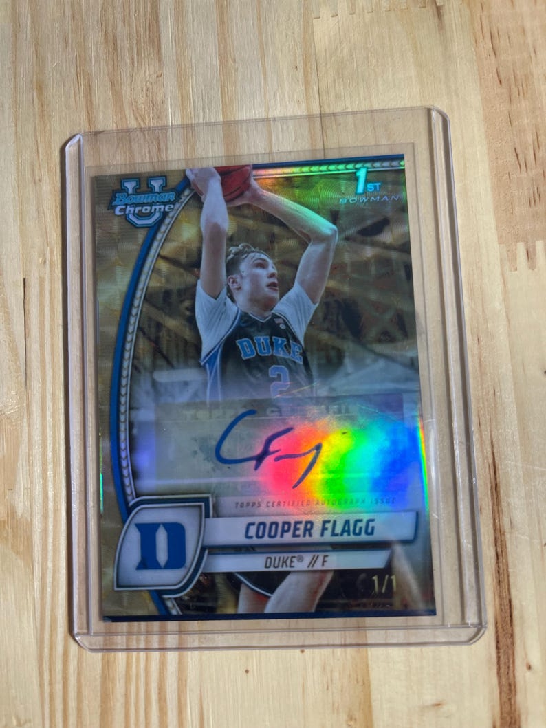 Cooper Flagg (custom Card Novelty) 1/1 Facsimile Duke Blue Devils ...