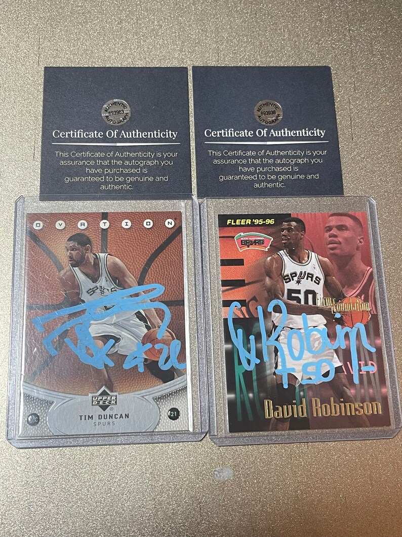 David Robinson Tim Duncan Auto Lot & Victor Wembanyama Lot San Antonio ...