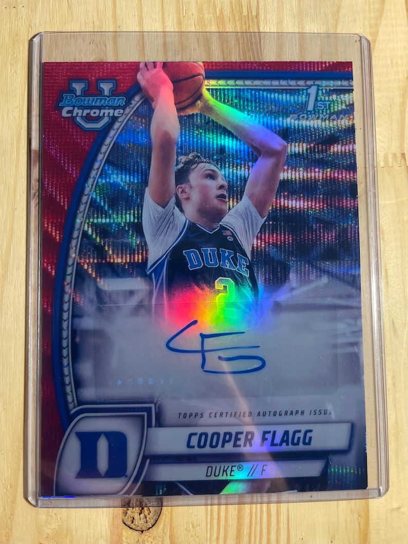 Cooper Flagg Custom Novelty Jumbo 5x7 Refractor Facsimile Basketball ...