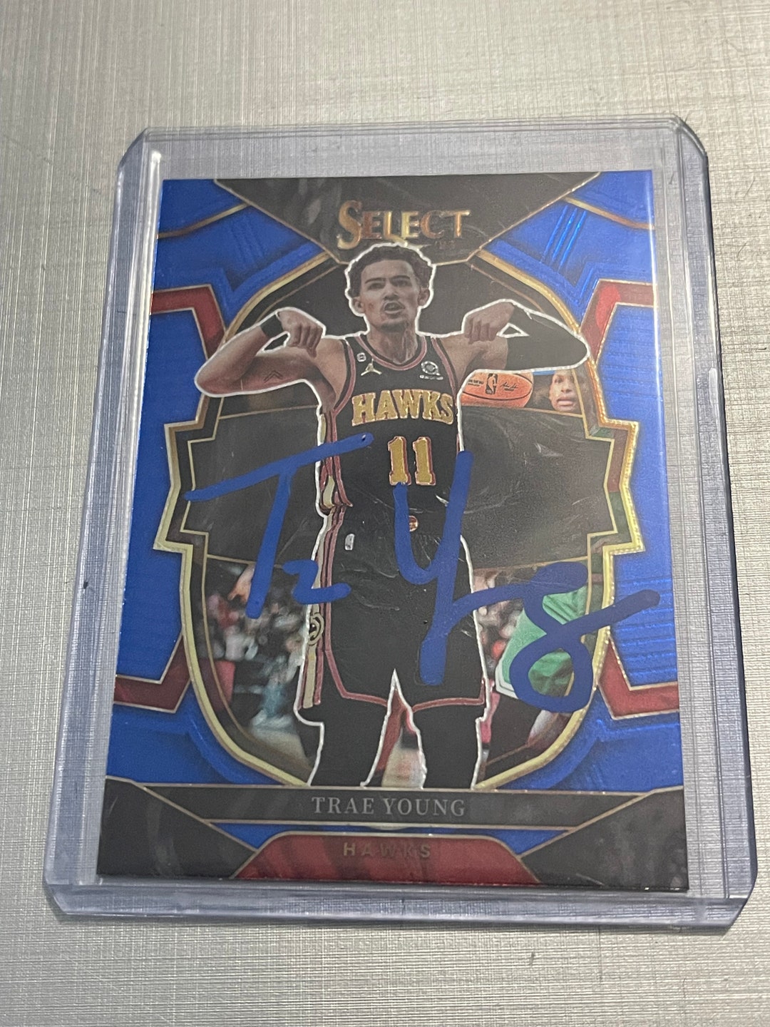 Trae Young on Card Autograph Basketball Card Atlanta Hawks - Etsy