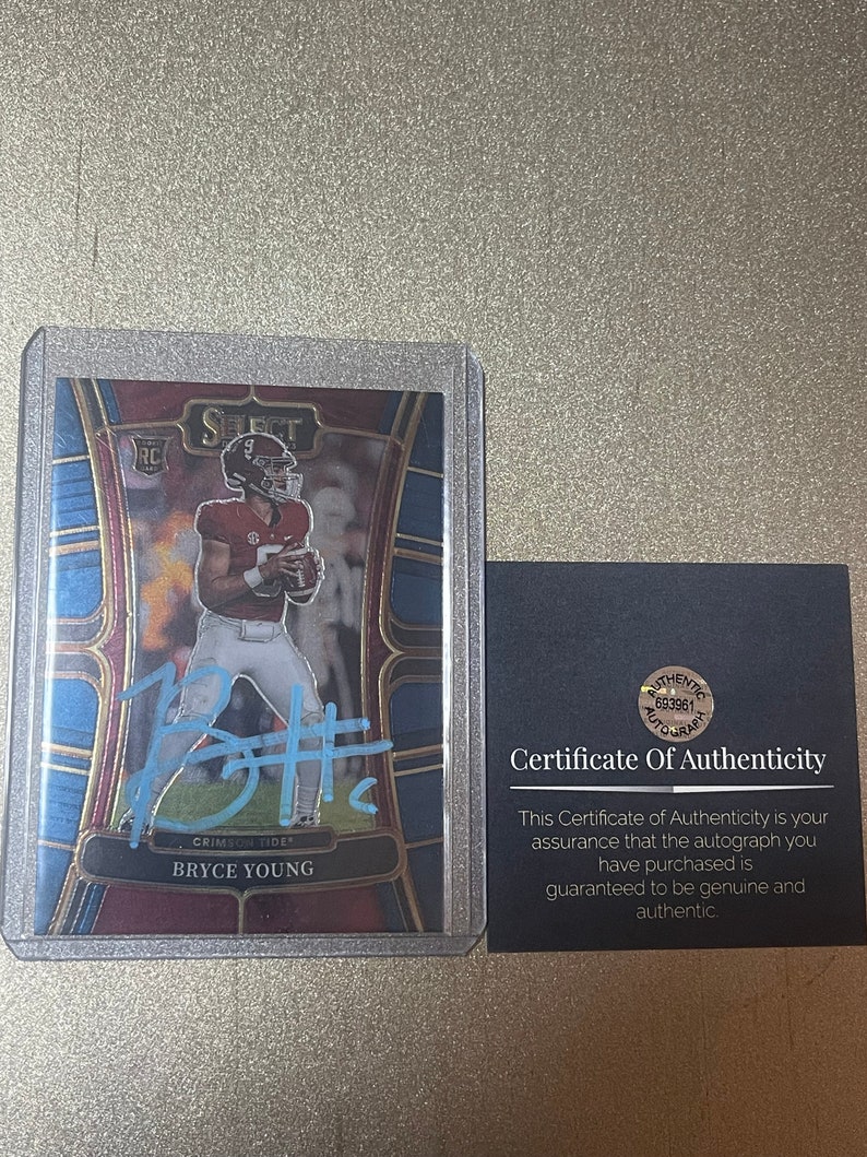 Bryce Young Autograph Rookie Alabama Crimson Tide Football Card With ...