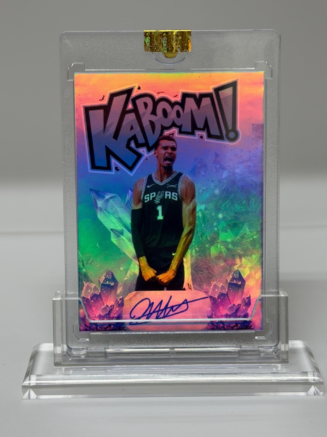 Victor Wembanyama (facsimile Auto) Crystal Refractor Kaboom (custom ...