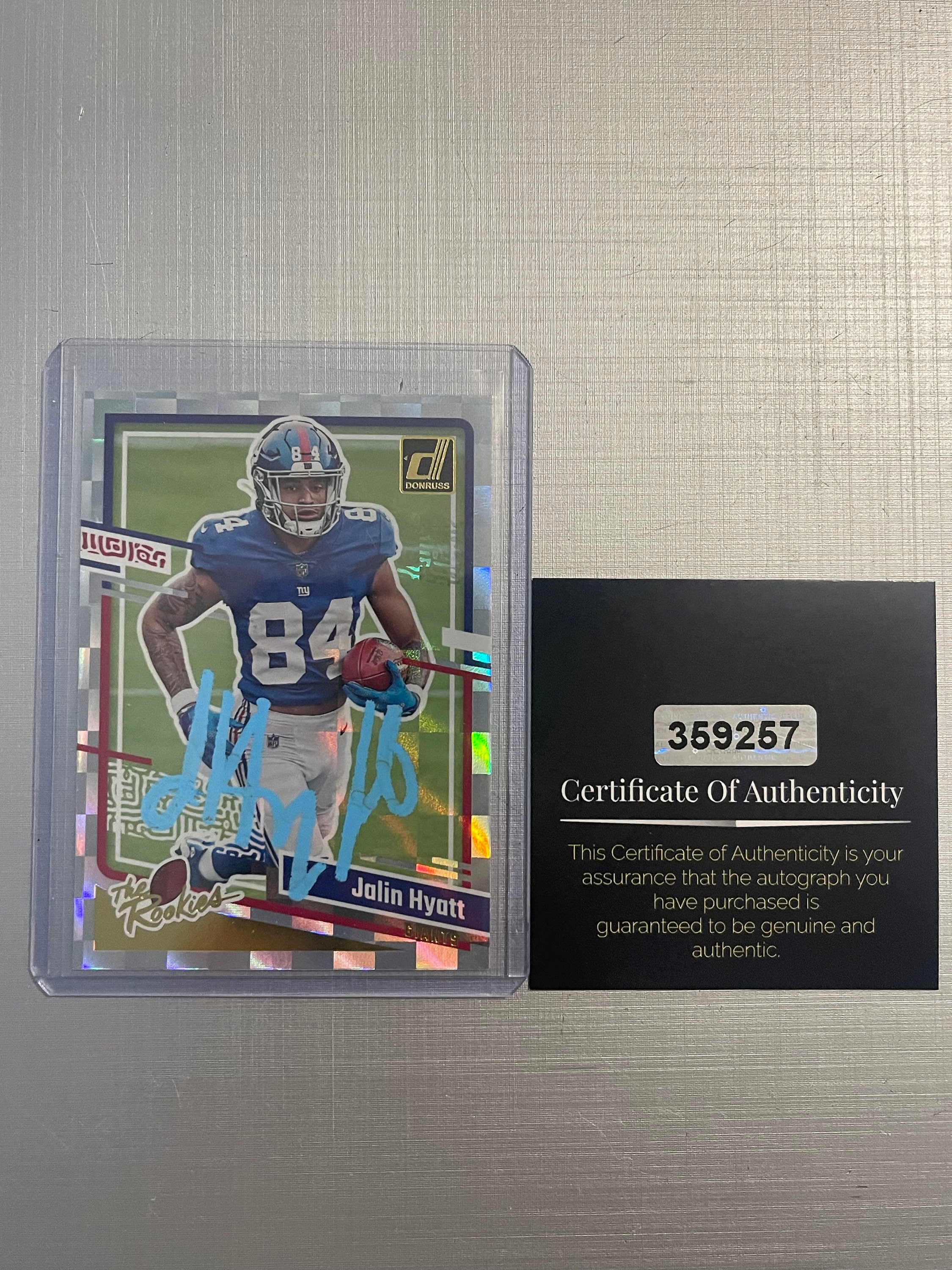 Jaylin Hyatt Autograph New York Giants Football Card With COA - Etsy