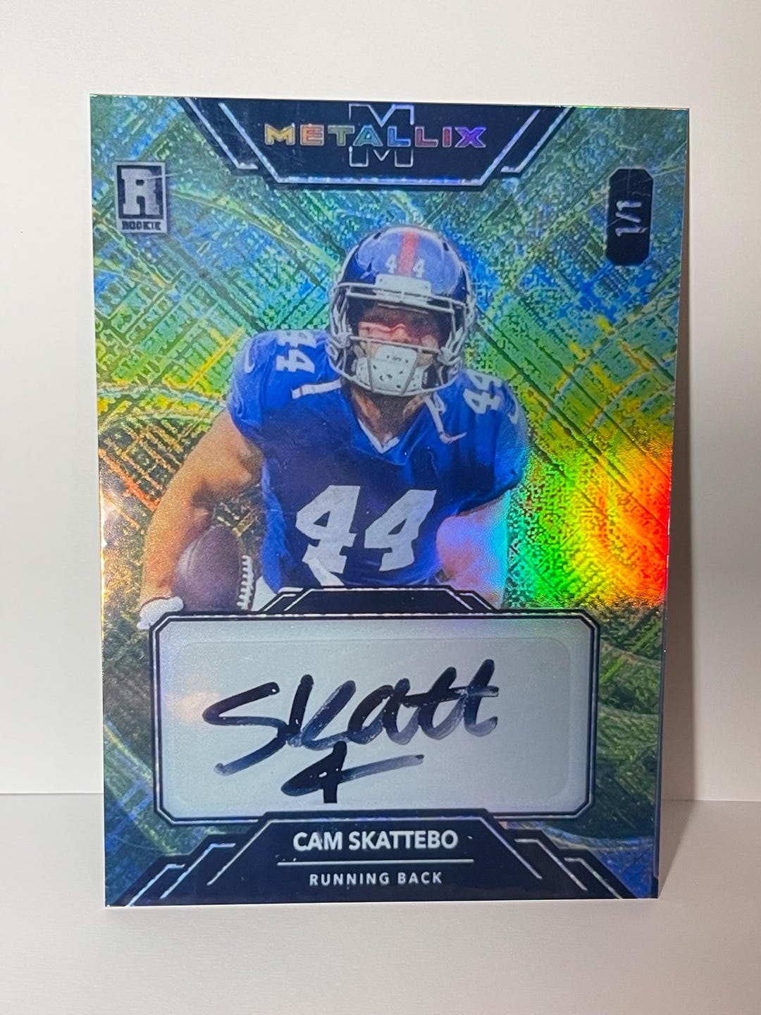 Cam Skattebo Jumbo 5x7 Wild Card Auto 1/1 Football Card New York Giants ...