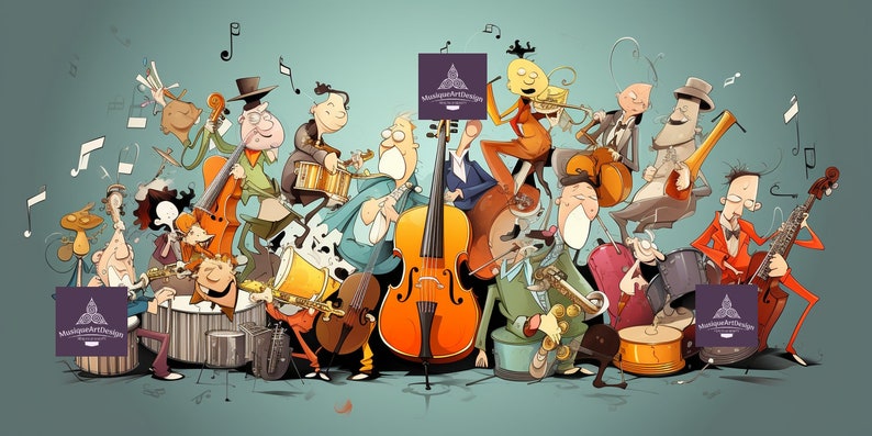 Cartoon Orchestra Clipart / 4 High Quality Images / Music Art / Digital ...