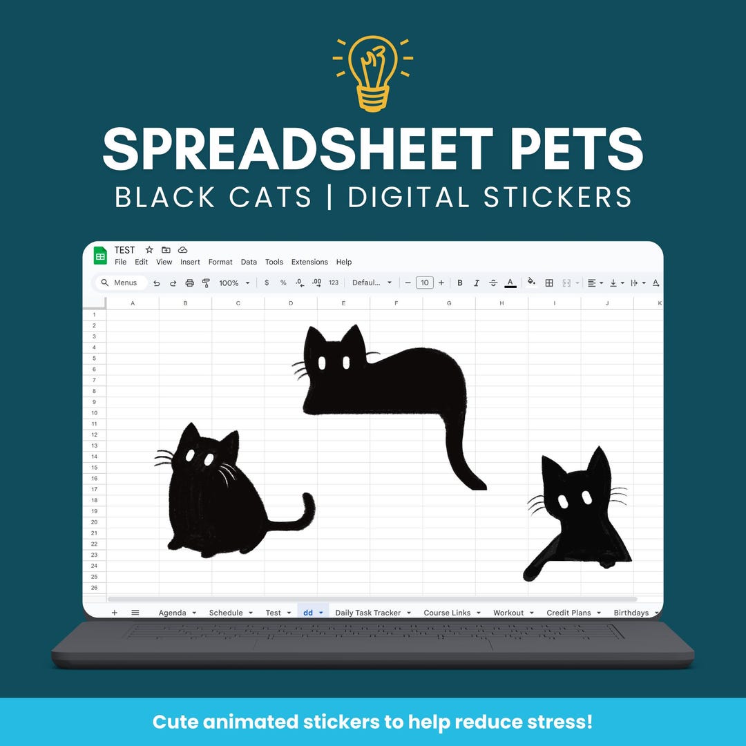Animated Cat Stickers for Google Sheets: Calming Spreadsheet Pets ...