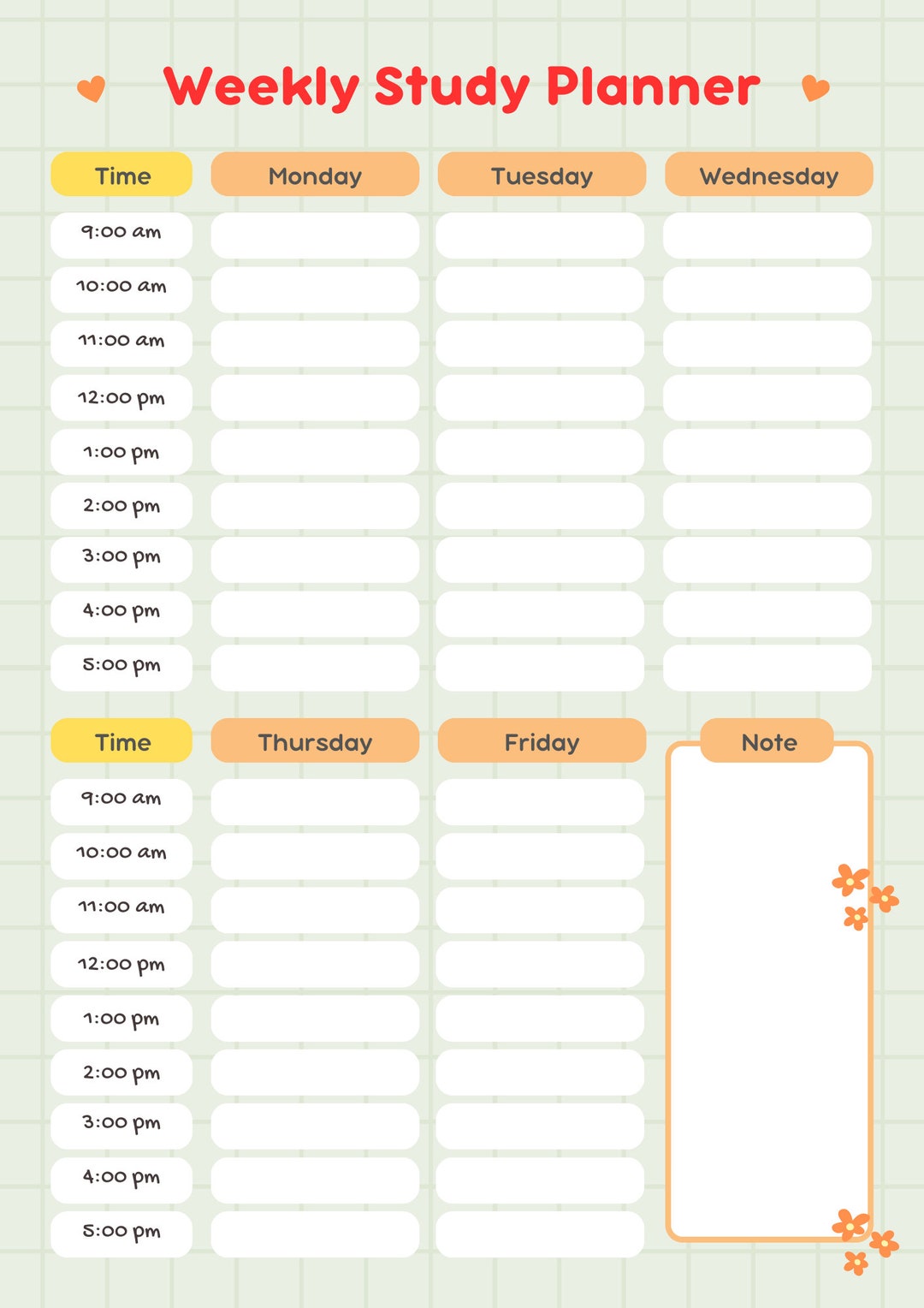 Playful Weekly Study Planner Habit Tracker - Etsy