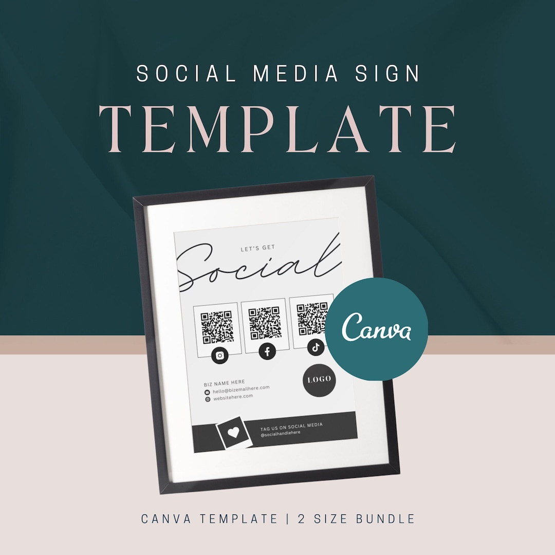 Social Media Sign | Small Business Sign | Instagram Sign | QR Code Sign ...