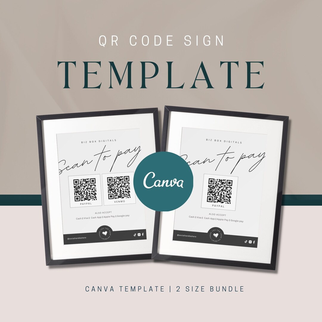 QR Code Sign | Code Sign | Scan to Pay Sign | Printable Payment Sign ...