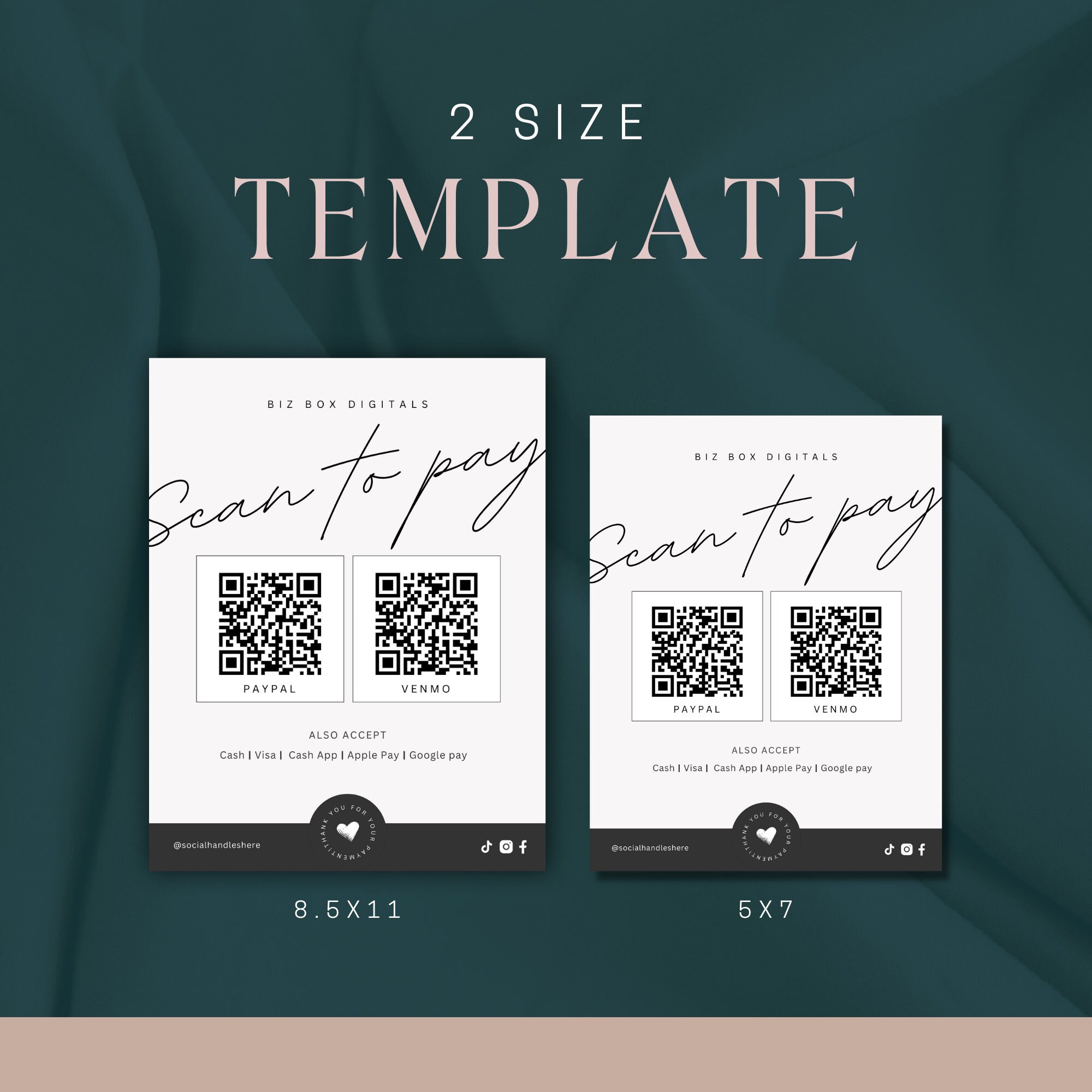 QR Code Sign Code Sign Scan to Pay Sign Printable Payment Sign Pricing ...