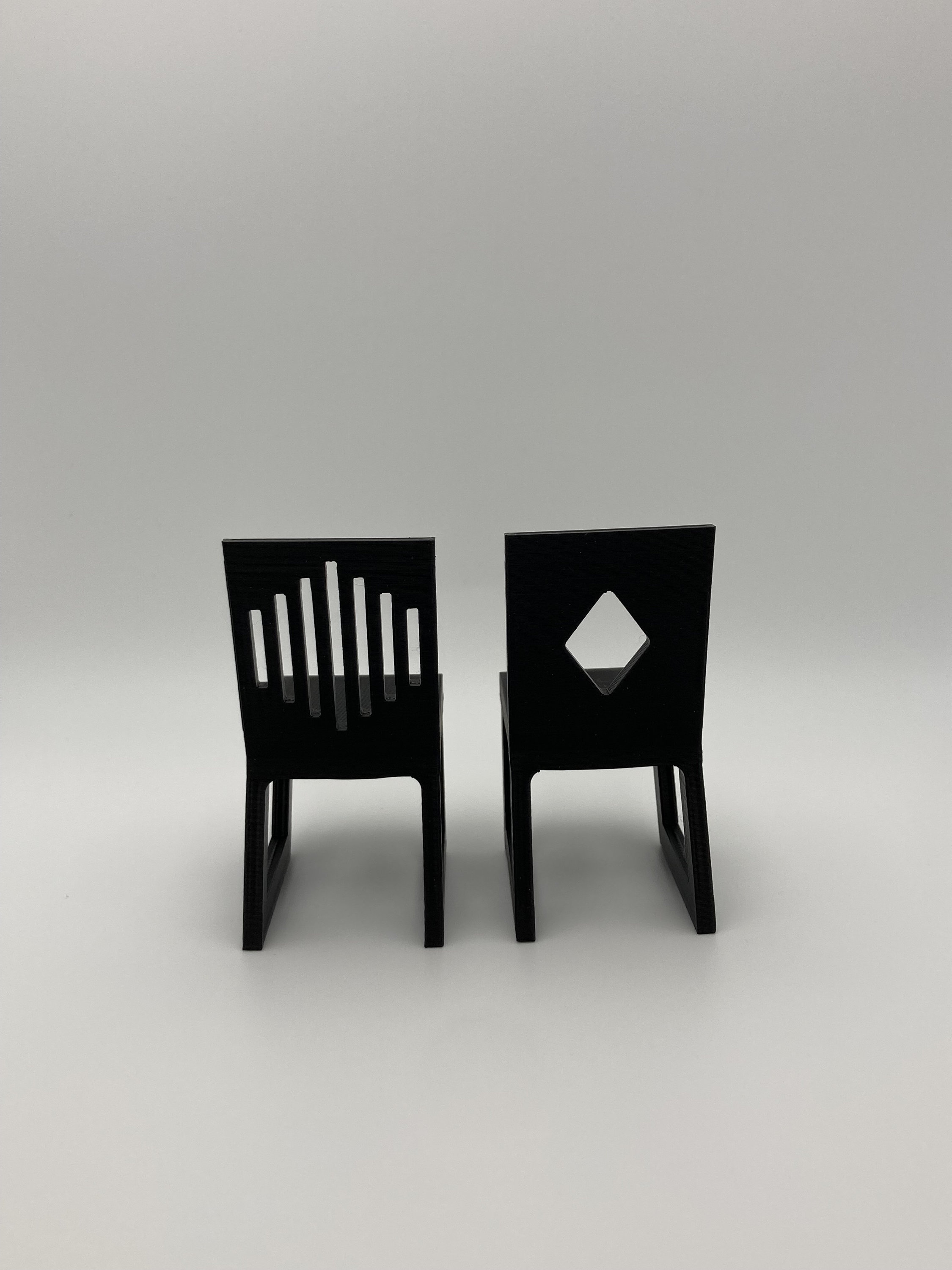 Mid-century Modern Dollhouse Miniature Dining Table Chairs. 1:12 Scale ...