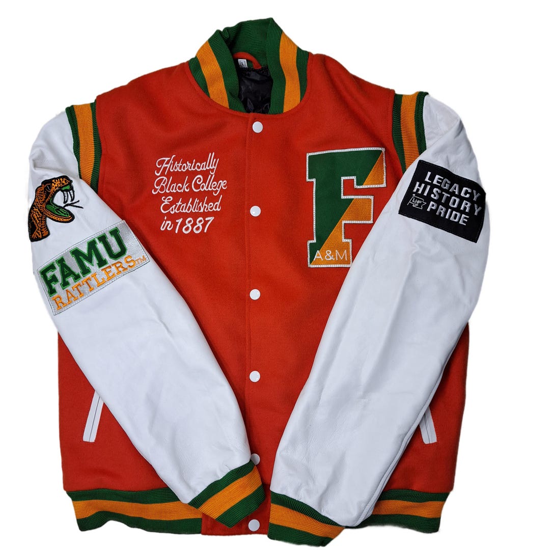 Vintage Florida A&M Varsity Jacket | Oversized Orange Wool Letterman ...