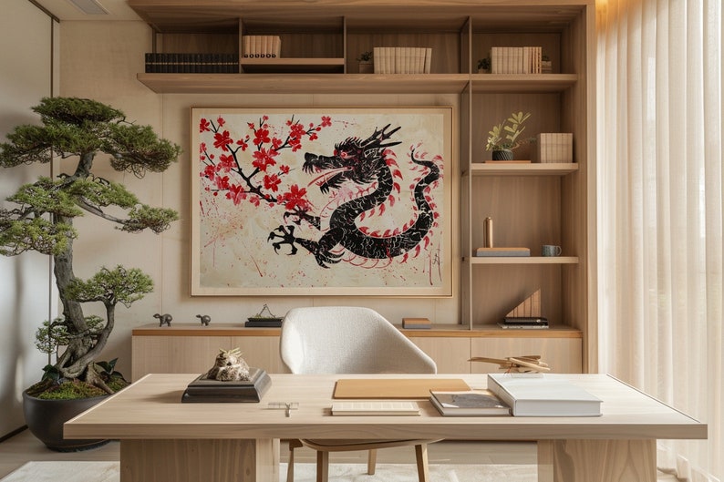 Blossom Dragon | Japanese Wall Art, Traditional Japanese, Oriental ...