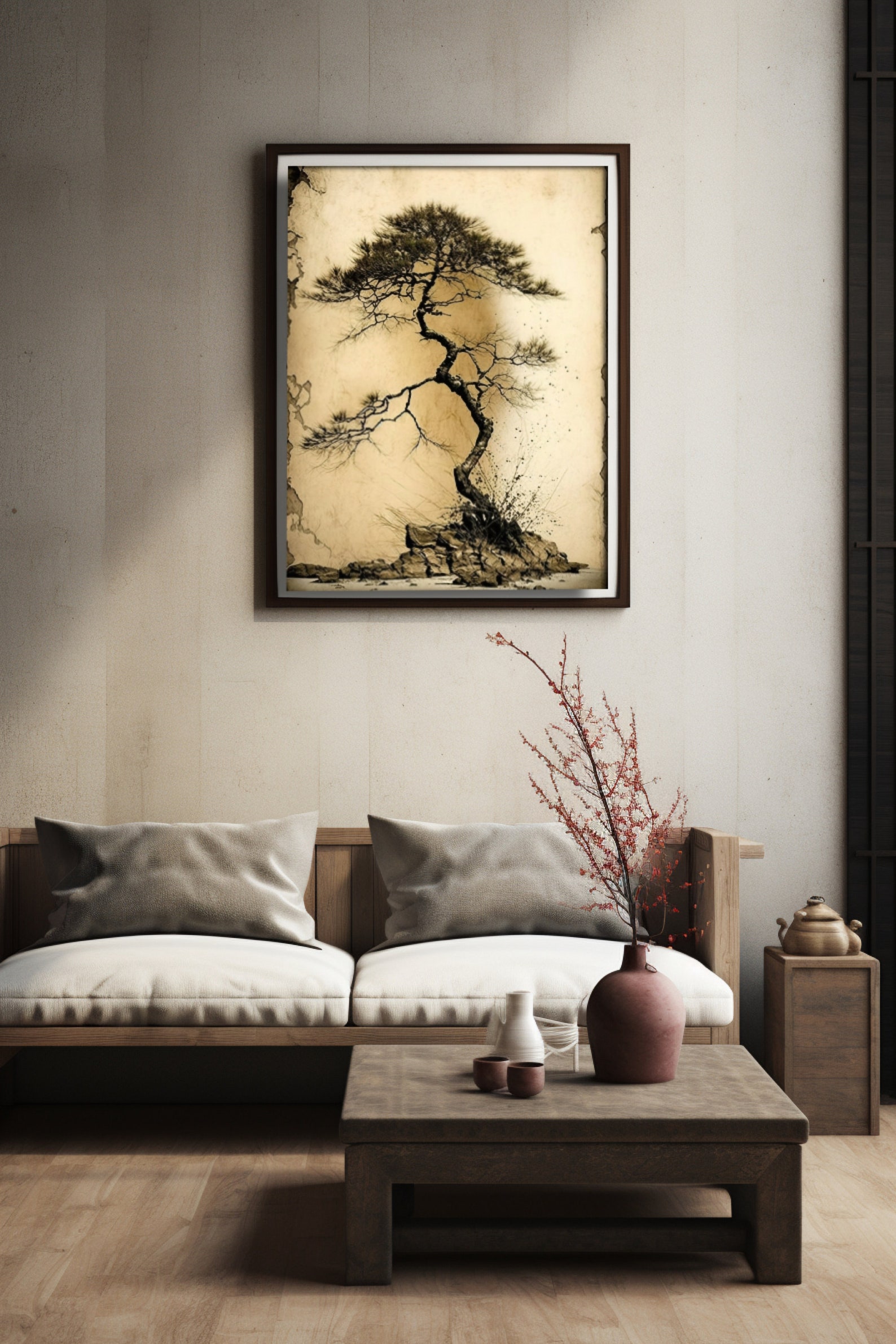 Bonsai Tree | Japandi Wall Art, Botanical Print, Minimalist Poster ...