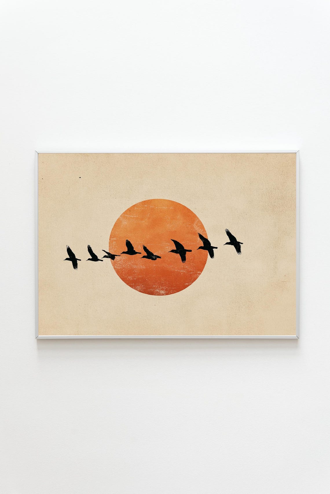 Birds & Sun | Japandi Decor, Zen Home Decor, Mid-century Modern, Birds ...
