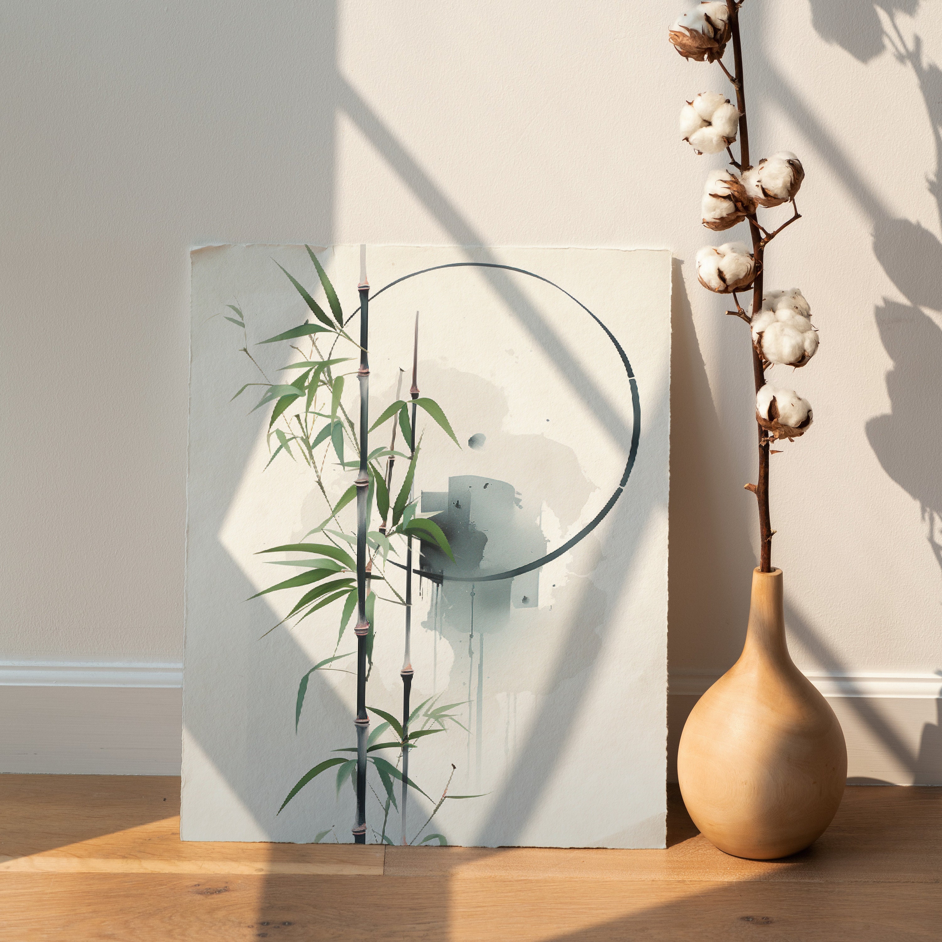 Bamboo Wall Art Set of 2 Zen Wall Art, Japandi Decor, Minimalist ...