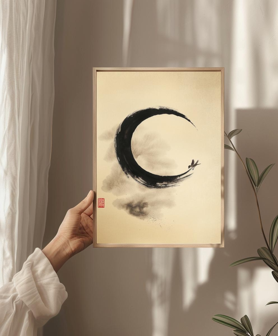 Enso and Bird | Wabi Sabi Wall Art, Japandi Decor, Minimalist Japanese ...