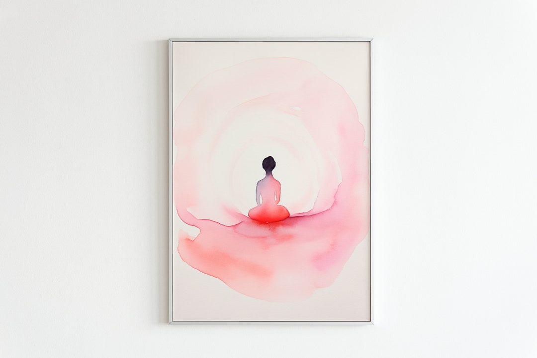 Base Chakra | Japanese Wall Art, Zen Wall Art, Watercolor Aura Art ...