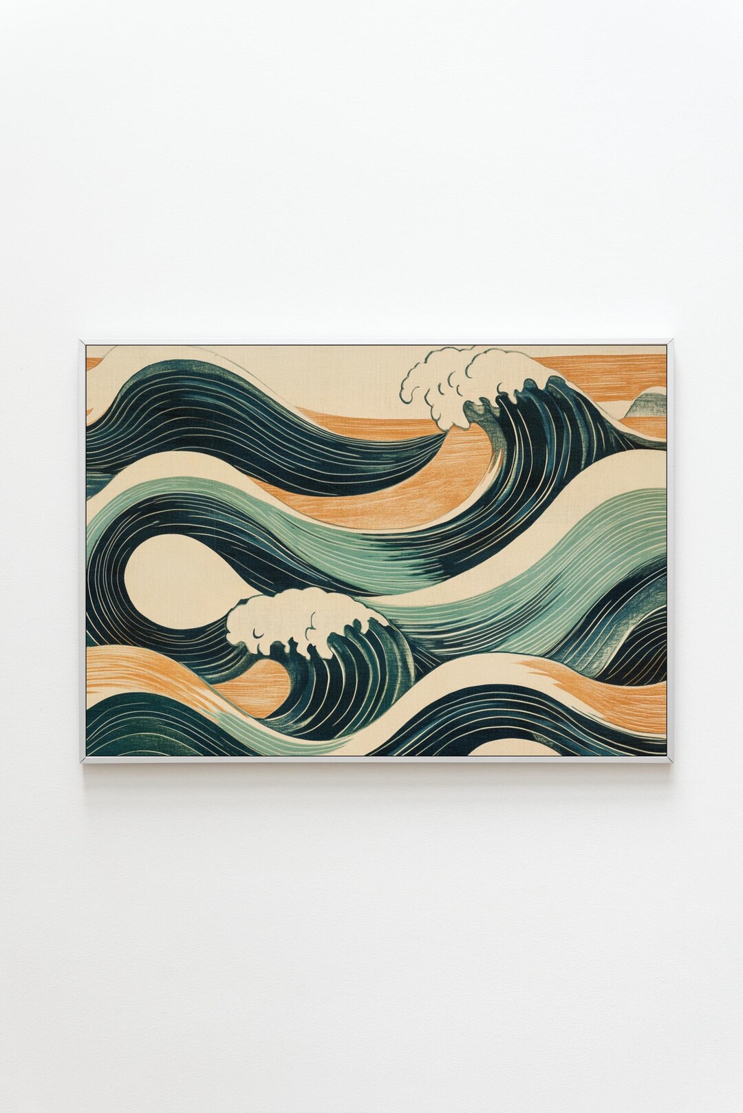 Zen Wave | Woodblock Print, Hokusai Inspired, Ukiyoe Poster, Linocut ...