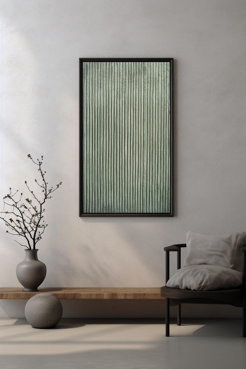 Wabi Sabi Textured Art | Sage Green Textured Wall Art, Wabi Sabi Wall ...