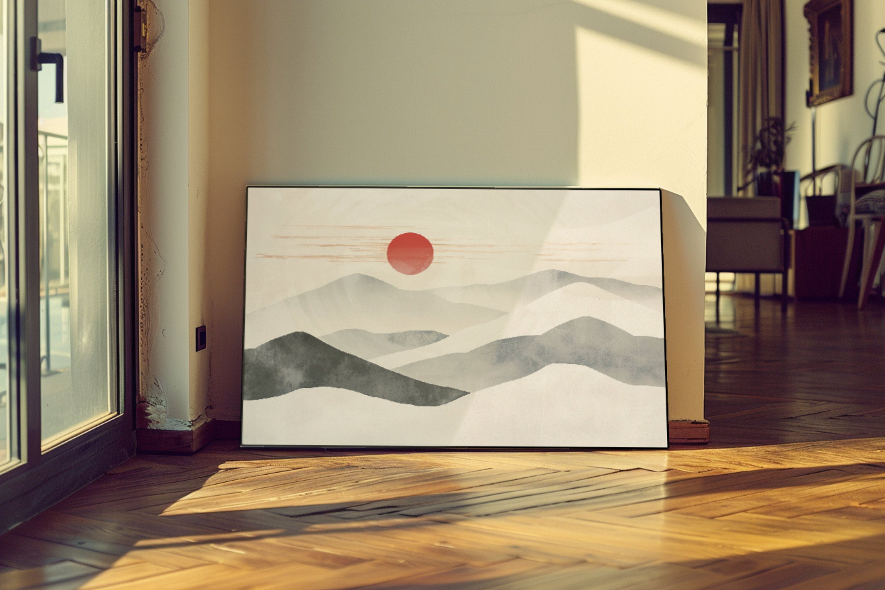 Mountain Sun | Zen Wall Art, Japandi Decor, Japanese Wall Art ...