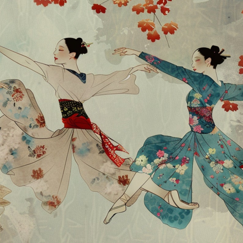 Ballet Dancers | Floral Wall Art, Cultural Wall Art, Japanese Wall Art ...